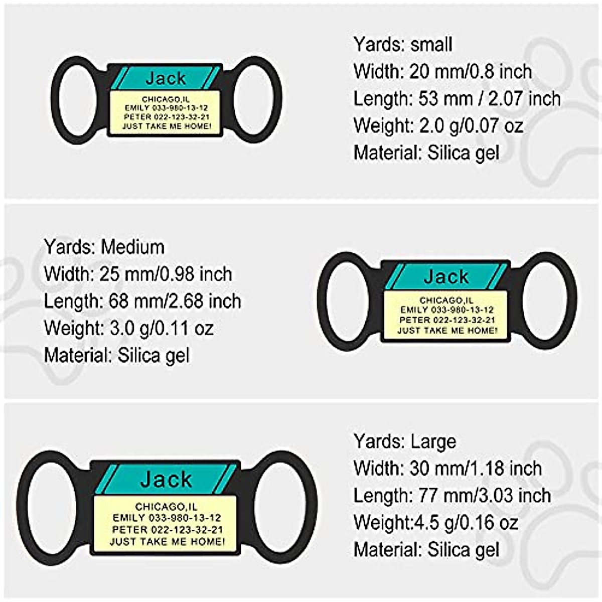 Petgent Air Tag Holder Compatible with Apple Airtag Custom Name ID Air Tag Dog Collar Holder Slide On Silicone Air Tag for Dogs Cats Pets Case Cover