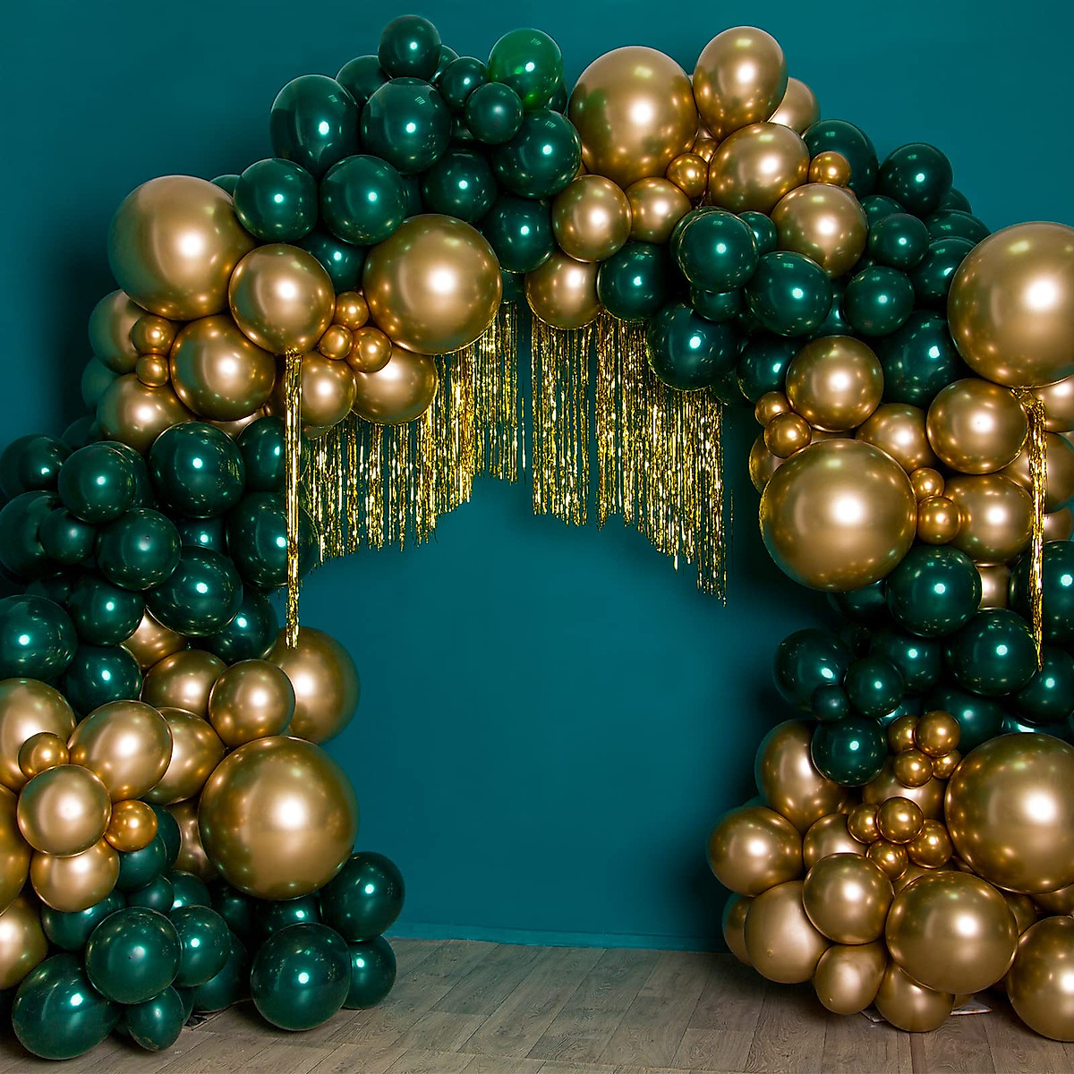 RUBFAC 129pcs Metallic Gold Balloons Latex Balloons Different Sizes 18 12 10 5 Inch Party Balloon Kit for Birthday Party Graduation Baby Shower Wedding Holiday Balloon Decoration