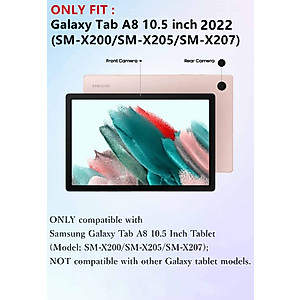 HENGHUI Keyboard Case for Galaxy Tab A8 10.5 inch 2022 Model SM-X200/X205/X207 Cute Round Key Color Keyboard Wireless Detachable BT Keyboard Cover (MistyBlue)