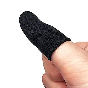 Garneck Black Finger Sleeve Mobile Game Controller Finger Sleeve Touch Screen Finger Cot Anti Sweat Thumb Fingers Protector for Mobile Phone Games 10pcs