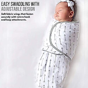 Mama Cheetah Baby Swaddle Blanket, Easy Swaddle Sleep Sack, Adjustable Swaddle Wrap, Infant and Newborn Swaddles, Babies Boy Girl (0-3 Month), 3 Pack Organic Cotton, Grey