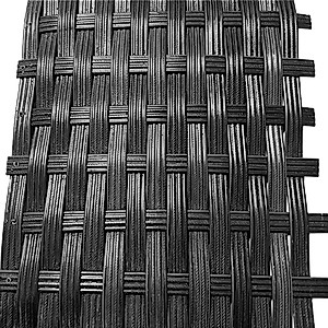 KingBra 230Ft/1.1Lb Wicker Repair Kit, Wicker Repair Supplies, Flat Plastic Rattan Weaving Material for Rattan Patio Furniture Sofa Chair Table Repair and Storage Basket (Black with Ribbing)