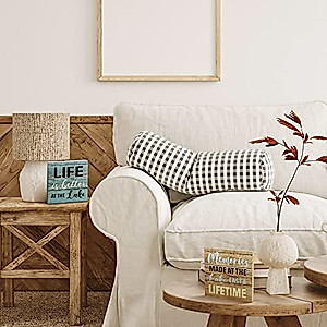 2 Pcs Summer Lake House Decor Memories at The Lake Life Is Better at The Lake Box Sign Wooden Motivational Decor Rustic Lake Cabin Home Wall Decor Primitive Country Lake Sign Farmhouse Kitchen Decor