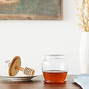 Mud Pie Glass Honey Jar, 5" x 3 1/4" dia, 1100 Milliliters, Clear
