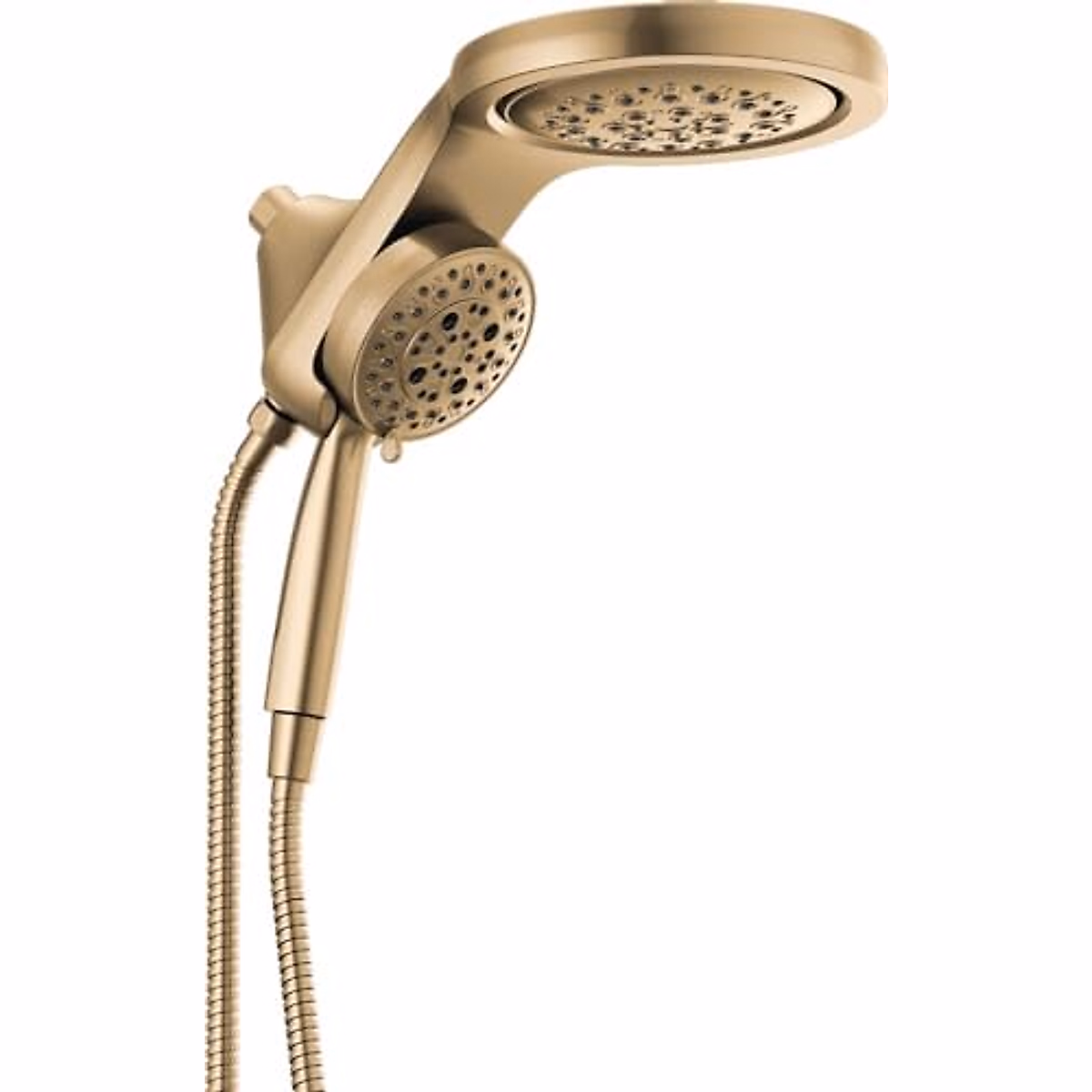 Delta Faucet HydroRain 5-Spray H2Okinetic Dual Shower Head with Handheld Spray, Gold Shower Head with Hose, Handheld Shower Heads, 2.5 GPM Flow Rate, Champagne Bronze 58680-CZ25
