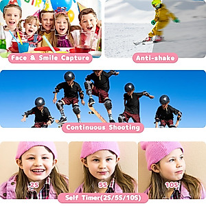 Digital Camera, Kids Camera with 32GB Card, FHD 1080P 44MP Vlogging Camera, 16X Zoom Point and Shoot Digital Camera Compact Portable Rechargeable Cameras for Teens Boys Girls Students Seniors(Pink)