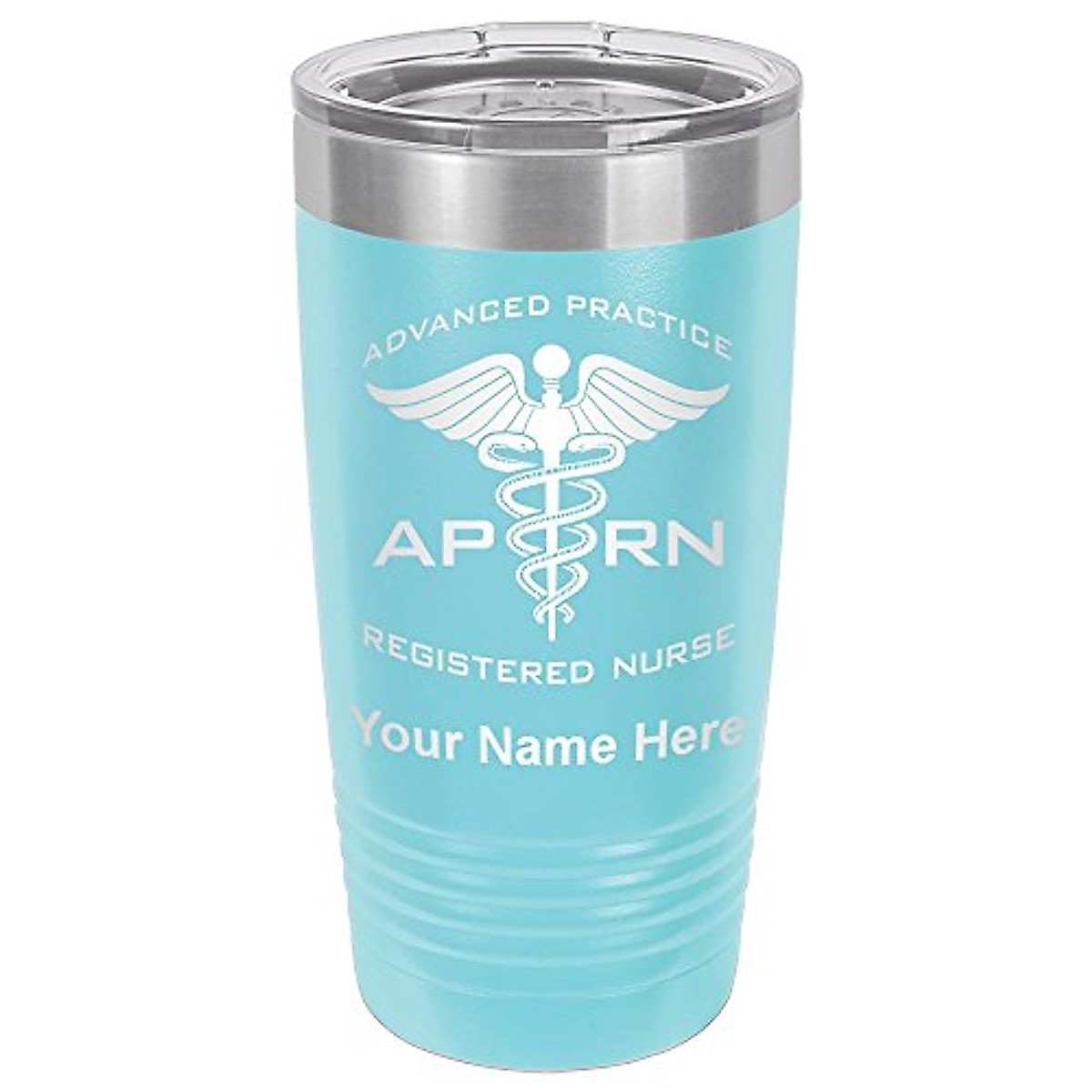 LaserGram 20oz Vacuum Insulated Tumbler Mug, APRN Advanced Practice Registered Nurse, Personalized Engraving Included (Light Blue)