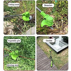 Handheld Portable Grass Trimmer Telescopic Electric Lawn Mower Cordless Weeder Garden Pruning Tool Brush Cutter Complete Accessories Rechargeable Lithium Battery 24V