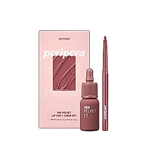 Peripera Ink the Velvet Lip Tint | High Pigment Color, Longwear, Weightless, Not Animal Tested, Gluten-Free, Paraben-Free | 0.14 fl oz (Kit, #1 Liner Kit)