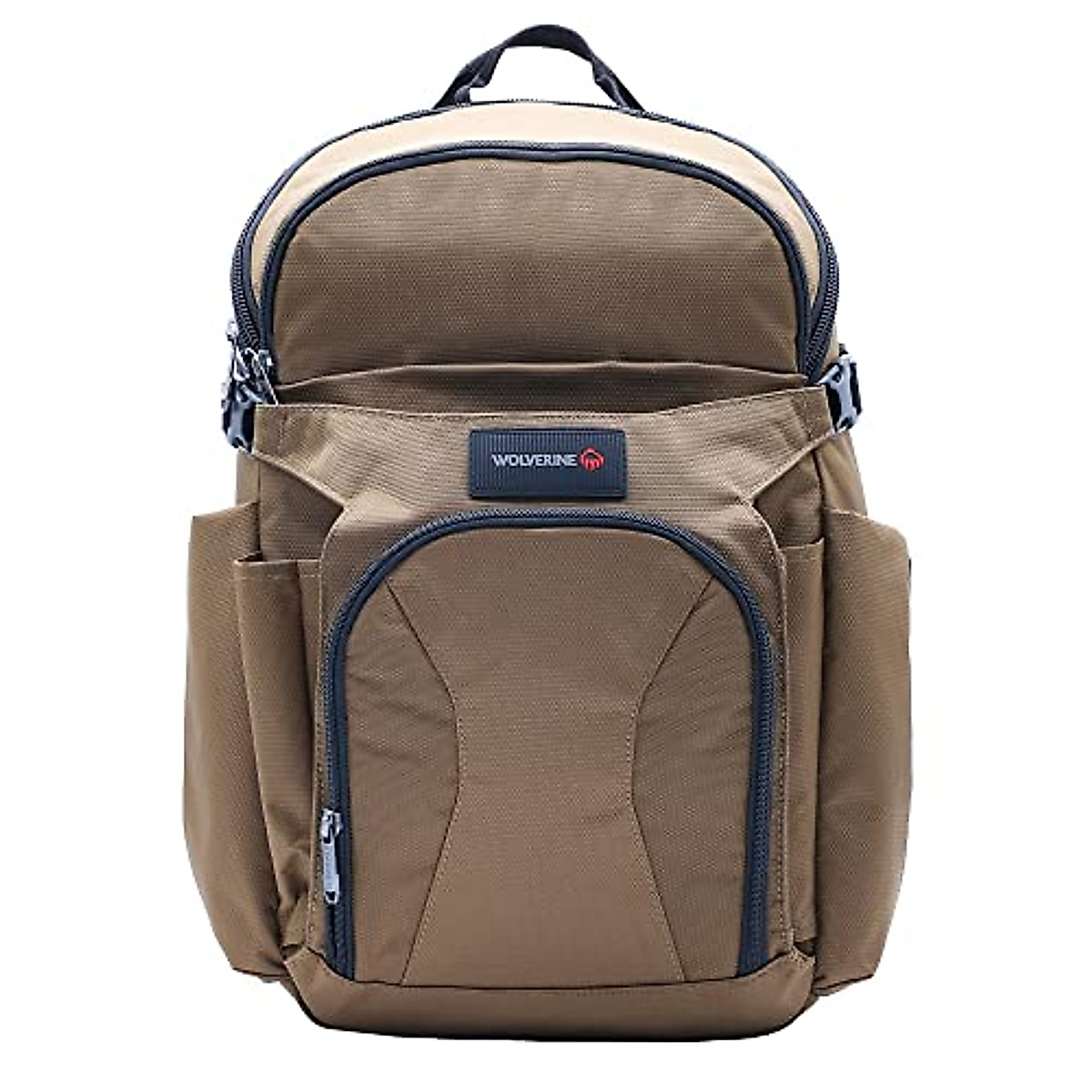 WOLVERINE 33L Cargo Pro Backpack with Expandable Helmet Stash, Laptop Compartment, 7 Pockets & Moisture Wicking Straps, Chestnut, One Size