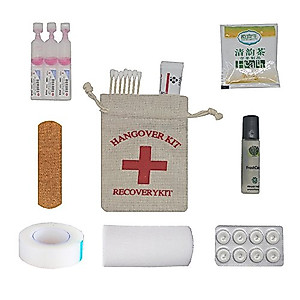 Ankirol 20pcs Burlap Bags 3.9x5.5'' With Drawstring Hangover Kit Bags Recovery Kit Survival Kit Drawstring Pouches Favor Bags Muslin Bags (handover kit)