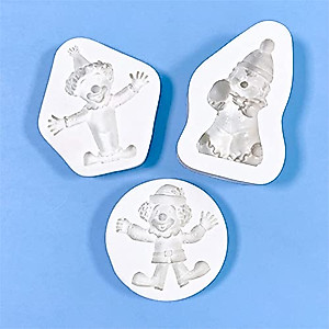 3D Halloween Clown Silicone Rubber Flexible Food Safe Mould Clay Resin Ceramics Candy Fondant Candy Chocolate Soap Mould Silicone Molds For Baking Epoxy Resin Baking Cakes Resin Crafts Resin Casting