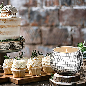 MTLEE Scented Candle Gifts Bulk for Women Mirror Disco Ball Candle Storage Soy Candles with Essential Oils for Wedding 70s Disco Party Decoration Teacher Mom Home Birthday Gifts (10 Pcs)