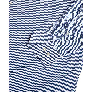 Van Heusen mens Regular Fit Pinpoint Stripe dress shirts, Blue, 17.5 Neck 36 -37 Sleeve US