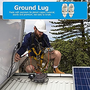 Scicalife 2pcs Solar Panel Grounding Lug Solar Grounding Clip for RV Boat Off Gird Roof Installation Earthing Lug Cable Clamp Wiring Frame Clip Supply