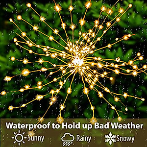 Lanthium Firework Solar Lights Outdoor, 6 Packs with 630 LEDs and Flexible Copper Wire, 2 Lighting Modes Solar Firework Lights Outdoor Waterproof for Garden, Landscape, Passage, Decor