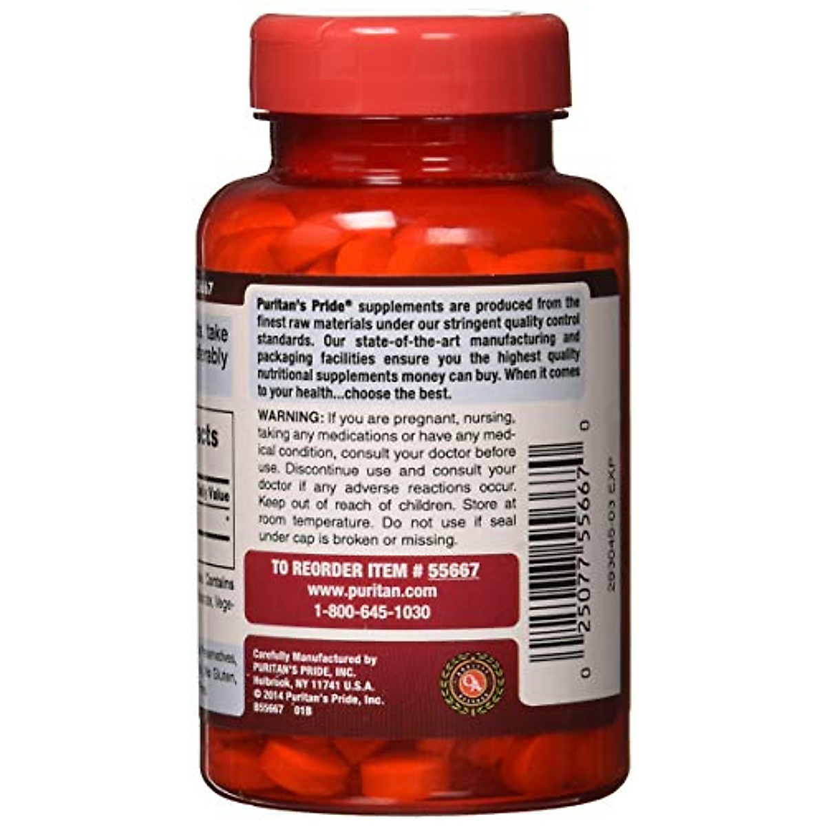 Puritans Pride Apple Cider Vinegar 600 mg Tablets, 200 Count (Packing May Vary)