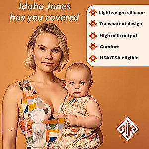 Cushy Silicone Flanges, Idaho Jones - Pack of 2, 21mm - Compatible with Spectra - Lightweight and Comfortable - Gentle Pumping - Pump in Style Flanges