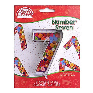 Number (7) Cookie Cutter, Premium Food Grade Stainless Steel, Dishwasher Safe