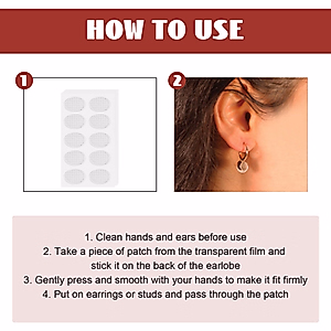 Ear Lobe Support Patches Earring Support Patches Invisible Ear Lobe Support Tape Portable Earlobe Support Patches Large Earrings Support Sticker Reduces Strain for Women Long Time Wear Earring