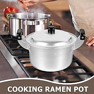 UPKOCH Vintage Aluminum Pot Stock Pot Ramen Pot ramenpot Instant Noodle Pot Kimchi Soup Pot stockpot with lid Oven Pans nonstick Soup Pot Korea Noodle Pot Kitchen Noodle Pot Cook Pot Suki