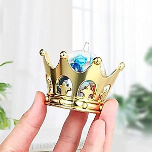 Honeydak Gold Fillable Crown with Dome Party Favors Decorative Crown Candy Storage Boxes Fillable Golden Crown Candy Containers for Baby Shower Princess Birthday Party Supplies (36 Pieces)