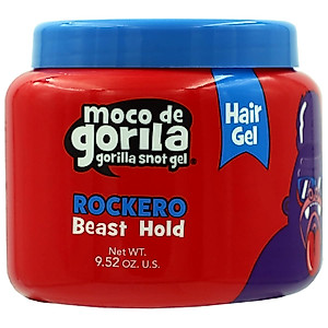Moco de Gorila Rockero Hair Gel Jar, Long Lasting, Strong Hold Hair Styling Gel, Yellow, Lavender, 3-Pack of 9.52 Oz Each, 3 Jars