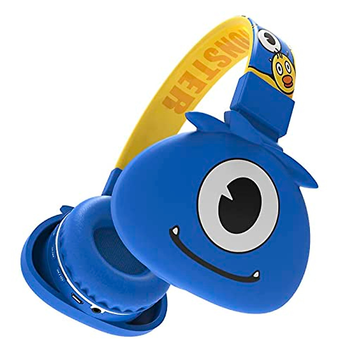 Kids Cartoon Headphones,Wireless Headset for thechildren,Jellie Monsters Joint Bluetooth Headphones,Foldable Stereo Headphone,FM,with Volume Limited and mic,TF Card Compatible for iPad/iPhone/Tablet