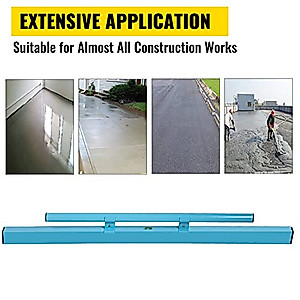 VEVOR Concrete Screed, 48" Aluminum Screed Board, Concrete Screed Tool with Built-in Leveling Vial, Lightweight Concrete Screed Board with Comfortable Handle and Plastic Shovel for Construction
