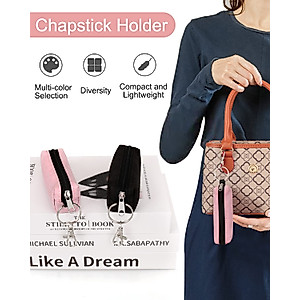 Meiiy Chapstick Holder Lip Balm Sleeve Pouch Lipstick Holder Bag Lip Gloss Holder With Hook Stocking Stuffers Gift for Women (2pcs)