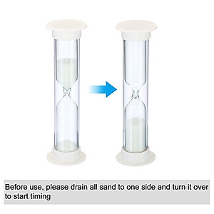 PATIKIL 3 Minute Sand Timer, 10Pcs Small Sandy Clock with Plastic Cover, Count Down Sand Glass for Games, Kitchen, Party Favors DIY Decoration, White