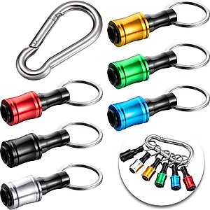 6 Pieces 1/4 Inch Keychain Bit Holder Screwdriver Hex Holder Magnetic Drill Bit Holder Hex Shank Keychain Extension Socket Adapter Drill Bit for Most Electric, Hand Held Portable