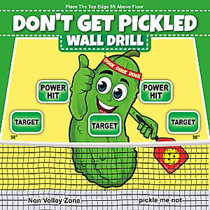 Pickleball Racquet Sport Wall Drill Target Decal - Peel and Stick Poster - A Dink Pad for Pickleball Training - Perfect Aids and Equipment - Be A Slam Master Today