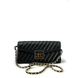 Michael Kors Rose Medium convertible Quilted Leather Shoulder Flap Bag Black
