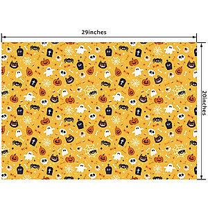 PlandRichW Halloween Wrapping Paper 12 Sheets Folded for Boys Girls Kids Man Women,Pumpkin Spooky Witch Hat Bat Halloween Decorations,Holiday,Party,Baby Shower Present Packing Each 20" X 29"