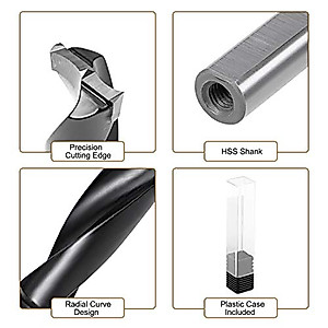 uxcell® Brad Point Drill Bits for Wood 13mm x 70mm Forward Turning HSS for Woodworking Carpentry Drilling Tool