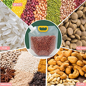 UtySty 5 Pack Grain Storage Container Multigrain Food 1.5L Sealed Bags Moisture-Proof Transparent Pouches Portable Bag Cereal Flour Bean Nut Rice Tea Powder Water Reusable Organizer Case
