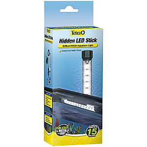 Tetra Hidden LED Stick 6 Inches, Brilliant White Aquarium Light for Tanks Up to 15 Gallons, Model Number: 26658