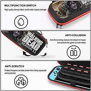 Walking Dead Carrying Storage Case for Nintendo Switch-[Shockproof] Hard Shell Protective Cover ,The Storage Bag has 20 Game Card Pockets for Nintendo Switch Console & Accessories