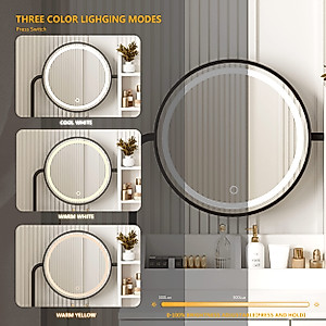 Makeup Vanity Desk with Mirror and Lights, Cute Vanity Makeup Table, Small Vanity Table for Bedroom with Lots Storage, 3 Lighting Modes, 31.5in(L)…