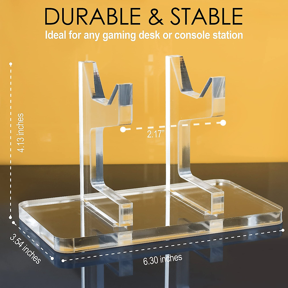 JDS Transparent Acrylic Universal Controller Stand for PS4, PS5, Xbox, Switch Consoles - Gaming Controller Holder for Storage, Organization & Display- 2 Pack