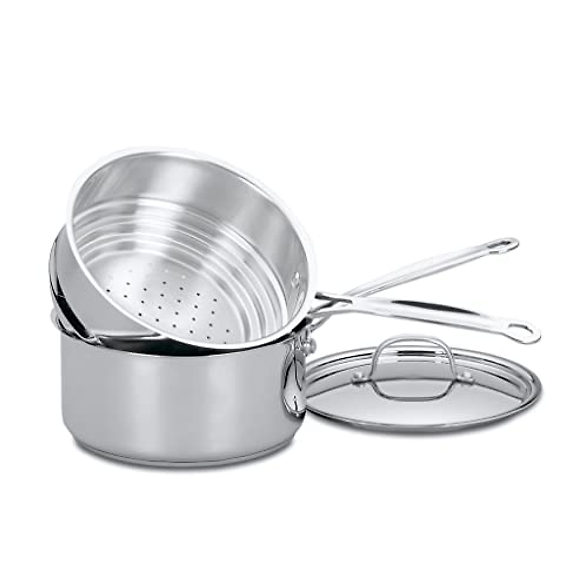 Cuisinart 77-35CG Chef's Classic Brushed Stainless 3-Piece 3-Quart Steamer Set with Pan