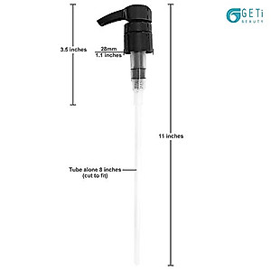 Geti Beauty Liquid Dispenser Pump – Black 3-Pack Liter 33.8 oz Pump Dispenser – Fits Liter Size Shampoo, Conditioner, Soap and Lotion Bottles – Non-Slip Design – 28/410 4cc Output