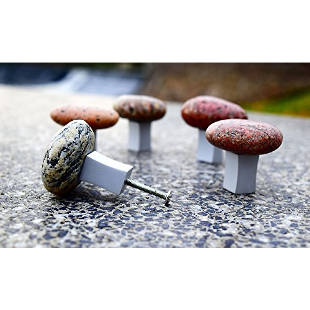 Stone knobs and pulls. Beach Stone Kitchen Cabinet pull knob. Door handle. Stone Cabinet Knobs. Furniture knobs. Drawer Pull. 1 PCS