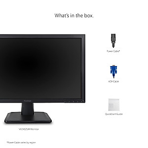 ViewSonic VA2452SM 24 Inch 1080p LED Monitor DisplayPort DVI and VGA Inputs for Home and Office Black