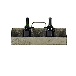 Deco 79 Grey Metal Farmhouse Wine Holder, 7" x 20" x 8"