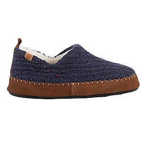 Acorn womens Camden Recycled Moccasin With Berber Lining Slipper, Navy Blue, 9-Aug US