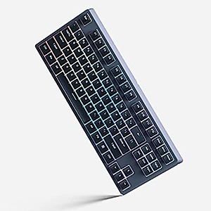 OSALADI RGB Keyboard Mechanical Keyboard Keypad USB Gaming Keyboard 87 Keys Keyboard Combo Cordless Mechanical Keyboard Set for PC Laptop Mechanical Keyboard Mice Mechanical Keyboard