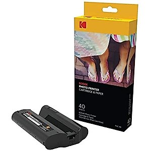 Kodak Dock Premium 4x6” Portable Instant Photo Printer (2022 Edition) Bundled with 50 Sheets | Full Color Photos, 4Pass & Lamination Process | Compatible with iOS, Android, and Bluetooth Devices