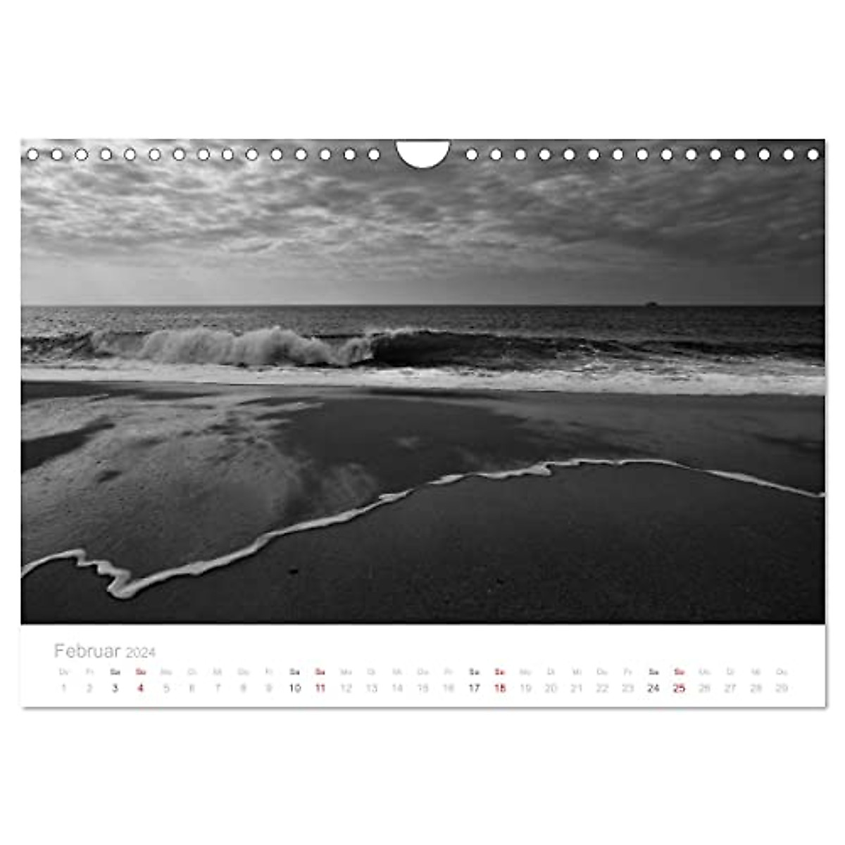 Dark surf - North Sea and Mediterranean Sea landscape photographs by Niko Korte (Wall Calendar 2024 DIN A4 Landscape), CALVENDO 12 Month Wall Calendar